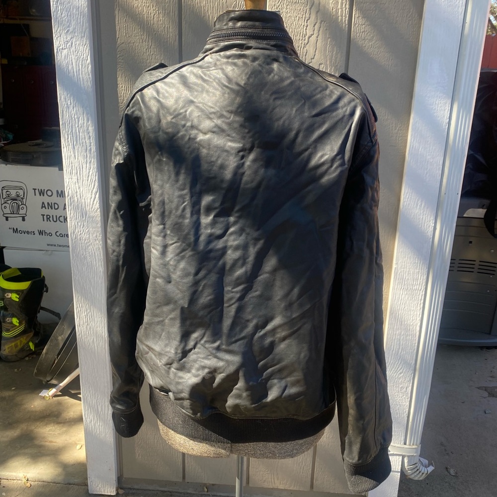 Mens Structure Faux Leather Moto Jacket - Gem